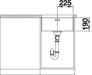 BLANCO ANDANO 450-U INOX Saten polirano, 450x440/190mm