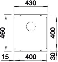 BLANCO SUBLINE 400-U ,430x460/190 mm - Antracit