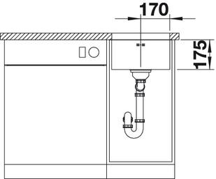 BLANCO sudopera SUPRA 340-U INOX Plemeniti čelik, 370x430/175mm
